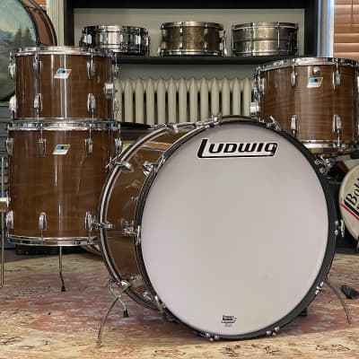 1970's Ludwig Walnut Cortex Drum Kit 14x26 10x14 16x16 | Reverb