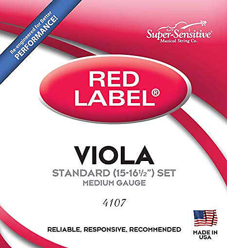 Super Sensitive Red Label 4107 Viola String Set 15" Medium | Reverb