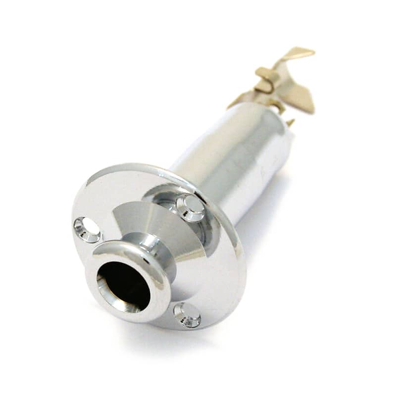 Acoustic Guitar End Pin Jack Stereo Chrome EP-4605-010 | Reverb