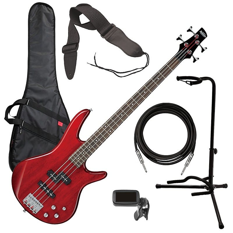 Ibanez GSR200 4-String Bass Guitar - Transparent Red Bass | Reverb