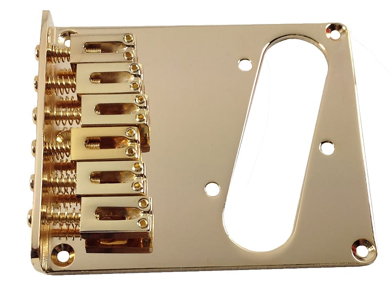 Telecaster modern 6 saddled bridges - Gold | Reverb