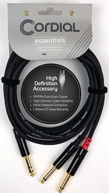 Cordial Unbalanced Y-Adapter; 5ft. SKU: CFY 1.5 VPP 1/4" TRS | Reverb