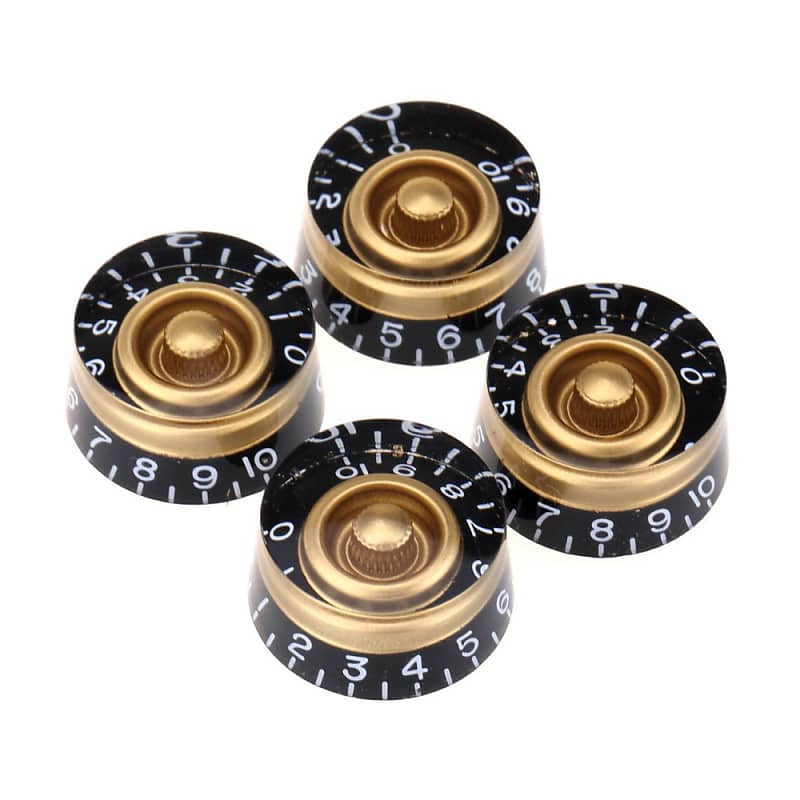 Gold Black Imperial Control Speed Knobs for USA Made Les Paul | Reverb