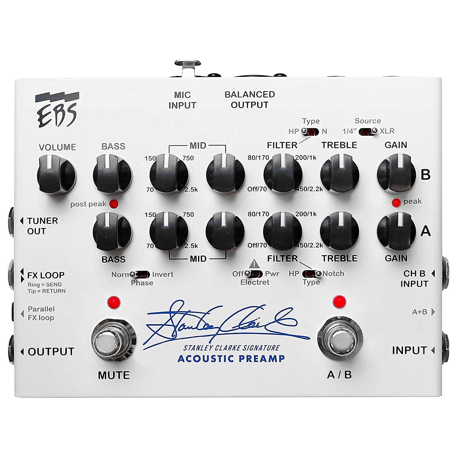 EBS Stanley Clark Signature Acoustic Preamp | Reverb