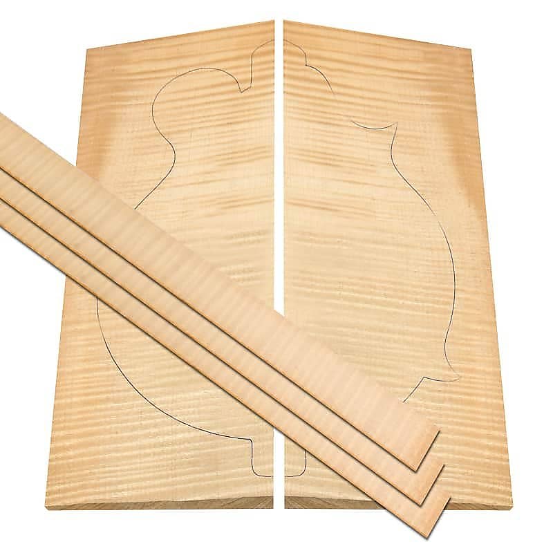StewMac Highly Flamed Curly Maple Back and Side Set for | Reverb