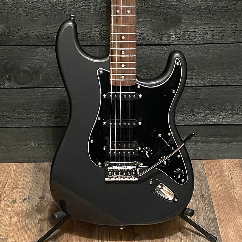 Fender Squier Affinity HSS Stratocaster Black Gray Electric | Reverb