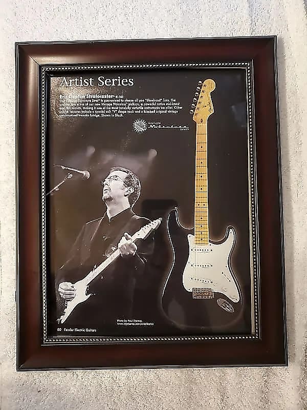 1990's Fender Guitars Color Promotional Ad Framed Eric | Reverb UK