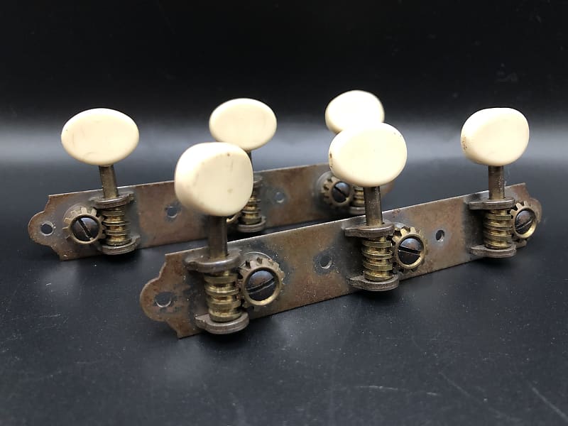 50's Waverly Tuning Machine Heads, 3-On-A-Plate, Nickel | Reverb