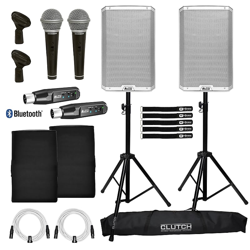 Alto TS215 15" Powered DJ PA Loud Speakers Pair White w | Reverb