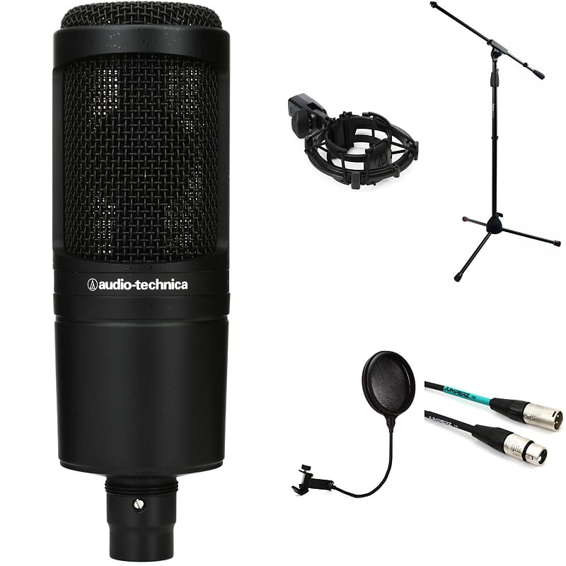Audio-Technica AT2020 Microphone Bundle with Shockmount Stand | Reverb