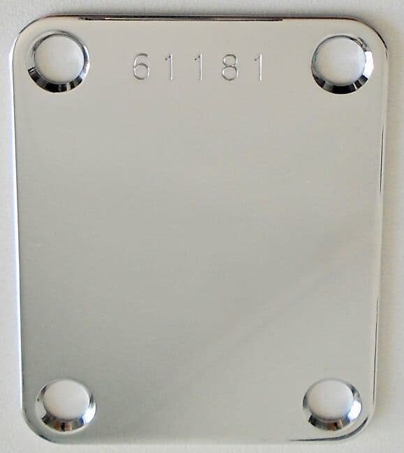 Neck Plate Serial Number 61181 - Chrome - for Guitar Or Bass | Reverb