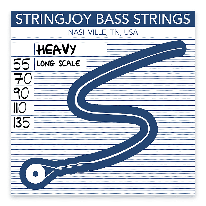 Stringjoy Heavy Gauge (55-135) 5 String Long Scale Nickel | Reverb