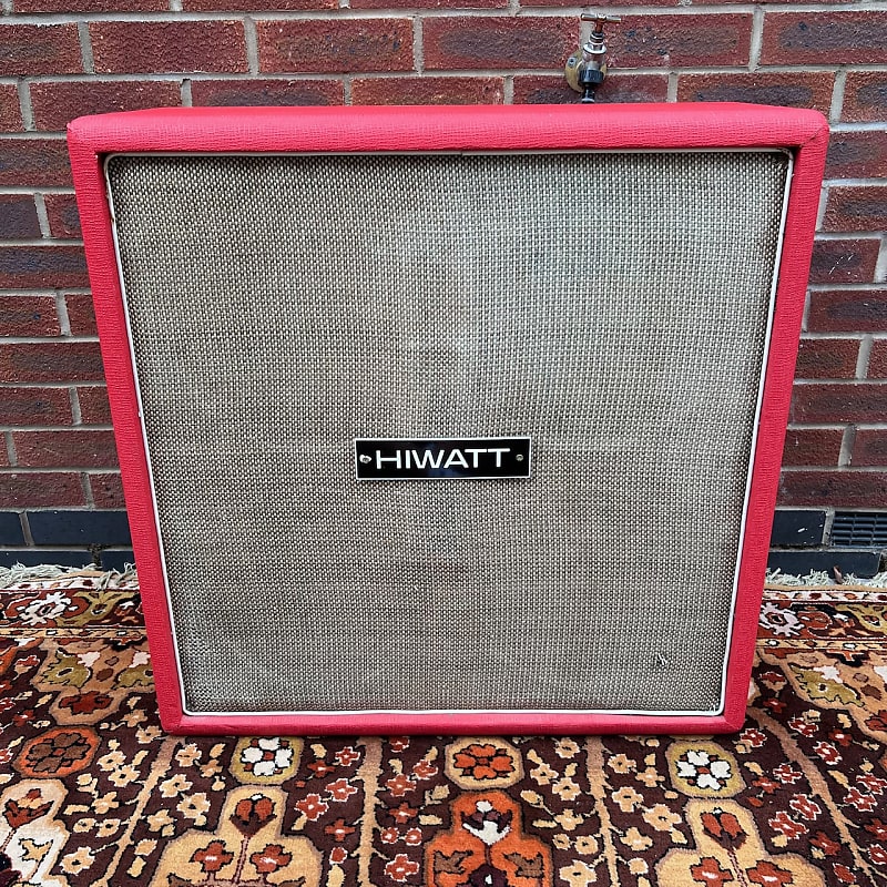 Vintage 1971 Hiwatt 4x12 RED Basketweave Cabinet Amplifier | Reverb