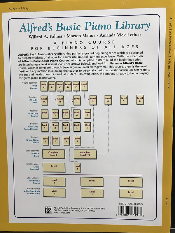 Alfred’s Basic Piano Library Technic Book Level 3 | Reverb