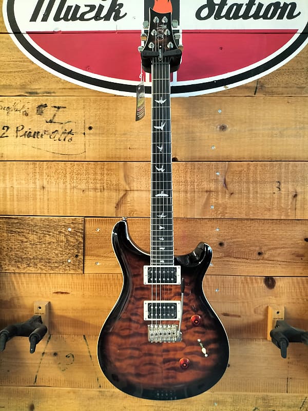 PRS SE Custom 24 Quilt Black Gold Sunburst | Reverb