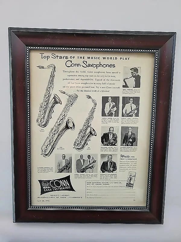 1956 Conn Musical Instruments Promotional Ad Framed Conn 10M, | Reverb