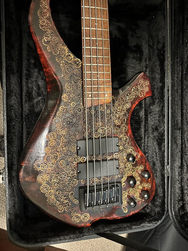 Steven Hart (UK Luthier) Kinda steampunk art bass 2022 | Reverb