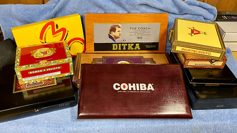 Ten Premium Empty Cigar Boxes as Pictured for DIY Cigar Box | Reverb