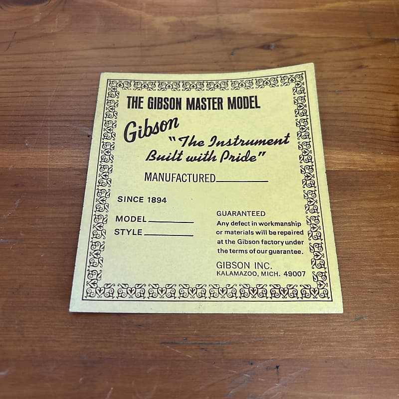 Vintage Gibson The Gibson Master Model Soundhole Label N.O.S. | Reverb