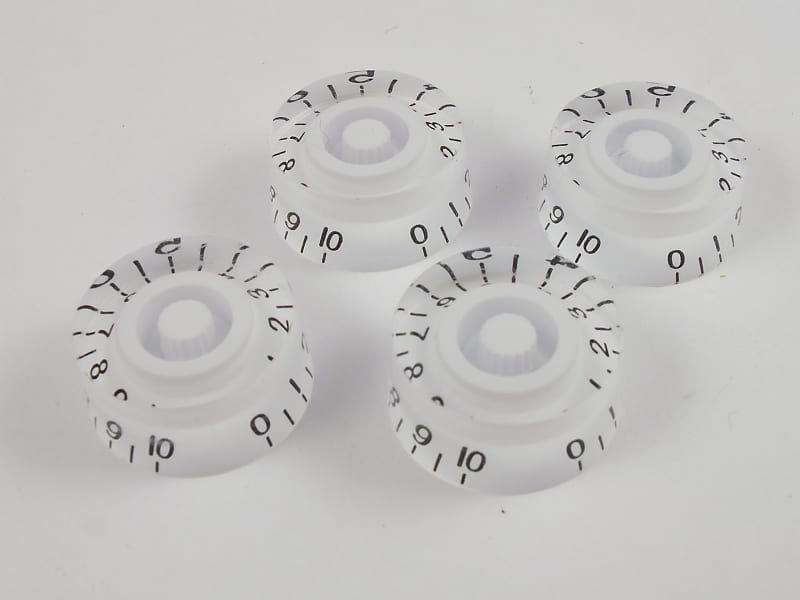 4 White Speed Dial Knobs for Epiphone Les Paul, SG style | Reverb