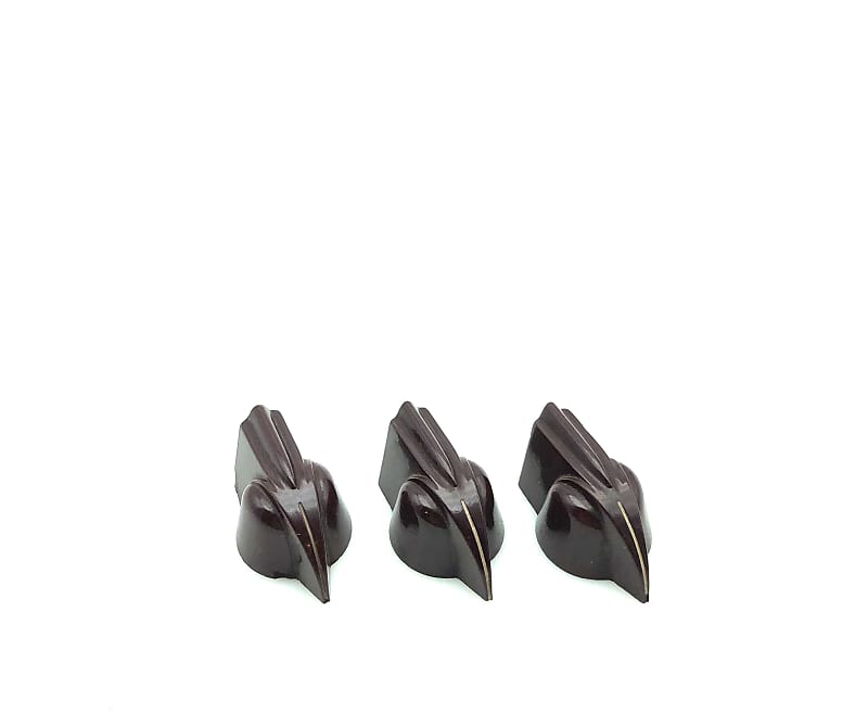 3 Vintage Daka-Ware Bakelite Chicken Head Knobs - Ox Blood | Reverb