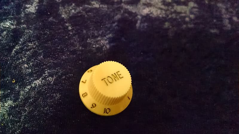 new Allparts Tone Knob Chream gold script 1x | Reverb