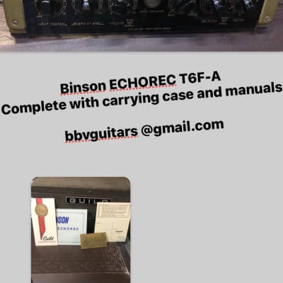 Binson Guild Echorec T6F-A Circa 1965 | Reverb
