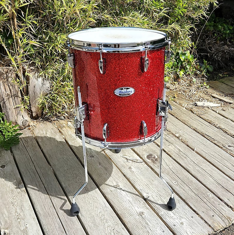 Pearl Masters Maple Complete Floor Tom-Vermilion Sparkle / | Reverb