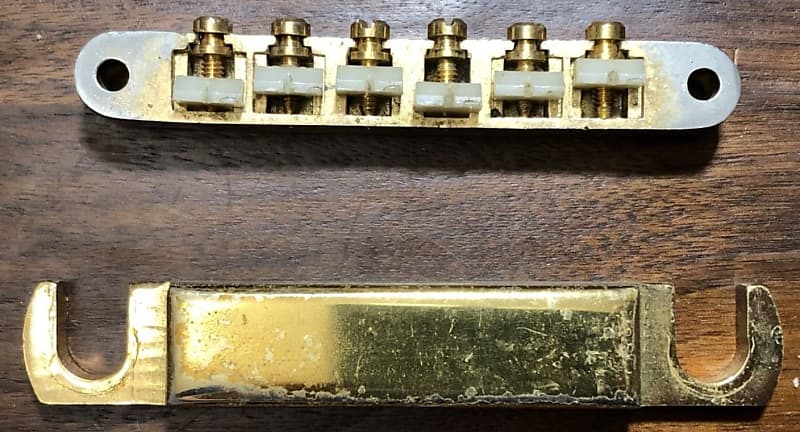Gold Vintage Tune-O-Matic HTF Bridge & Tailpiece To Fit LP | Reverb