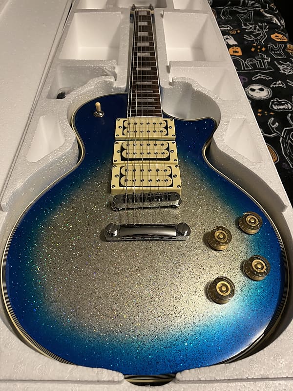 Firefly FFSP Blue Silver SPACE SPARKLE Ace Frehley Les Paul 3 | Reverb