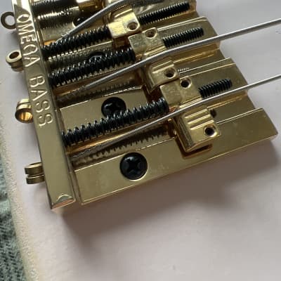 Omega 4-String Bass Bridge high mass gold | Reverb