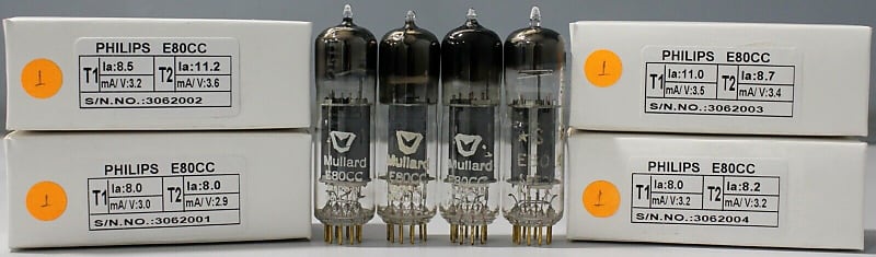1MQ E80CC 6085 Philips Pinched Glass Gold Pins Made in | Reverb