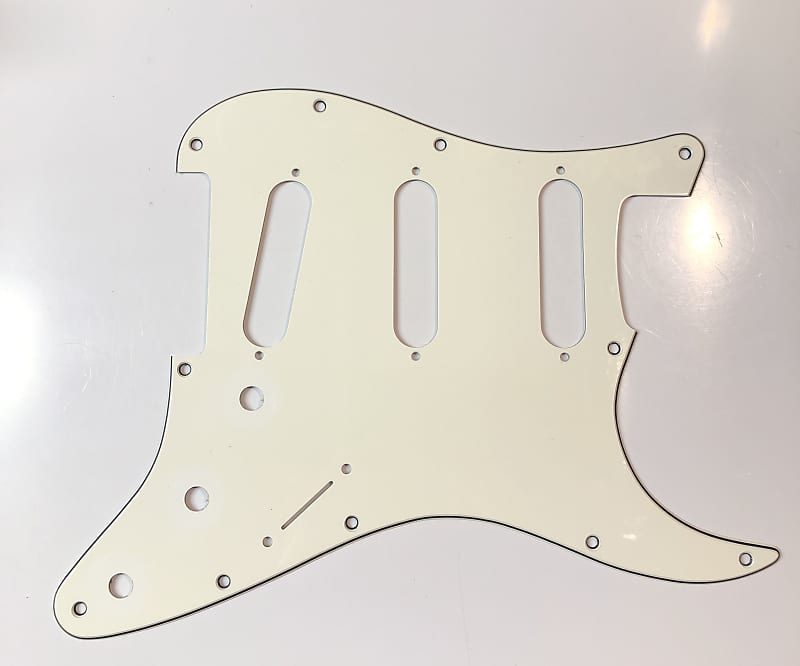 3-Ply Stratocaster Style Pickguard Parchment/Aged White | Reverb