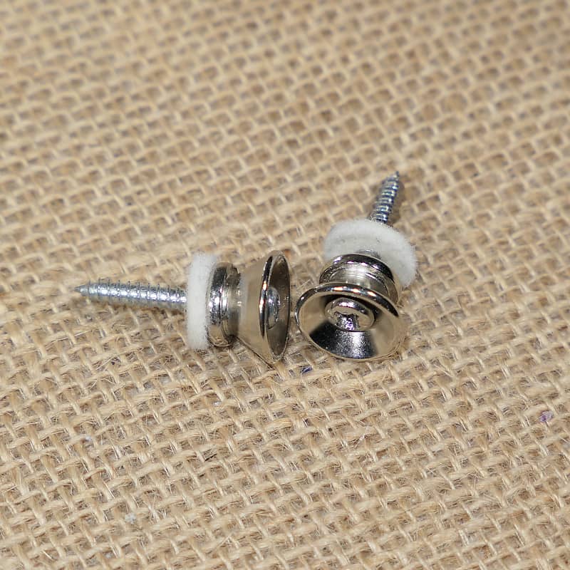 Strap Buttons Chrome, Genuine 2001 Squier Stratocaster | Reverb