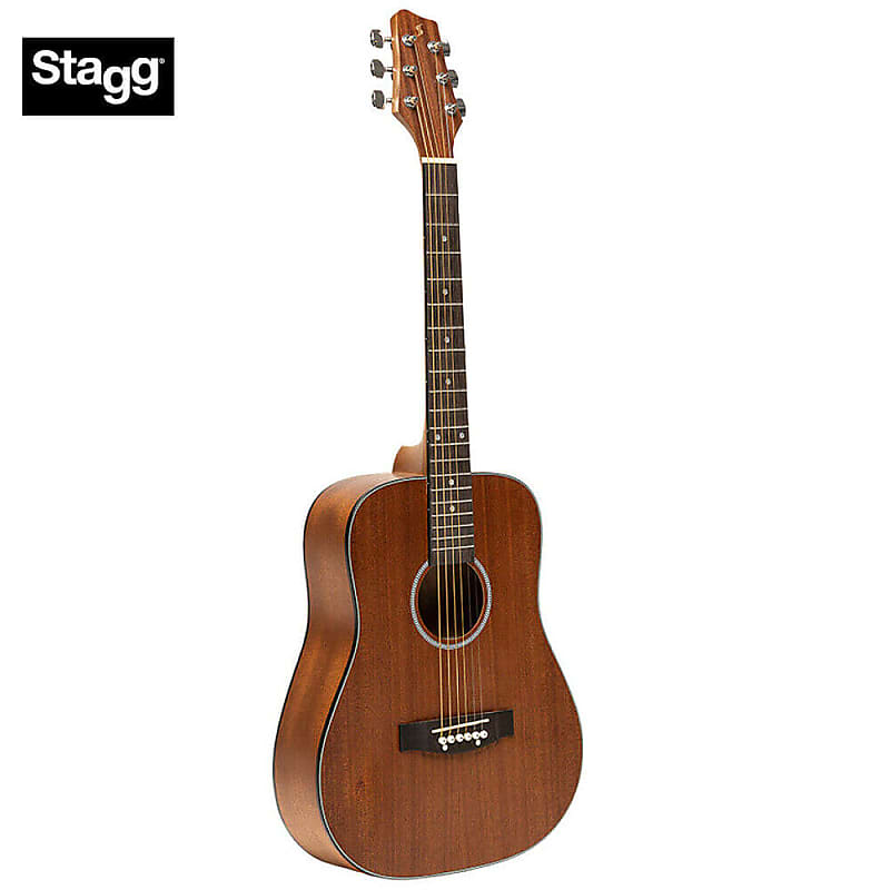 Stagg Acoustic dreadnought travel guitar, sapele, natural | Reverb