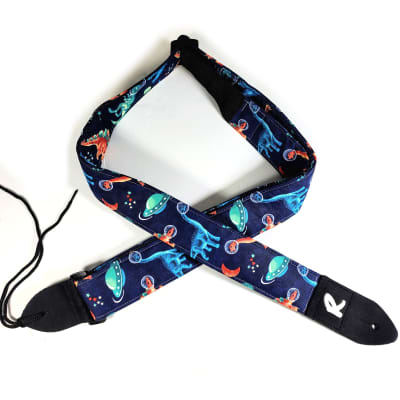 Space Dinosaurs Guitar Strap-Dinosaur and Ufo Guitar Strap - | Reverb