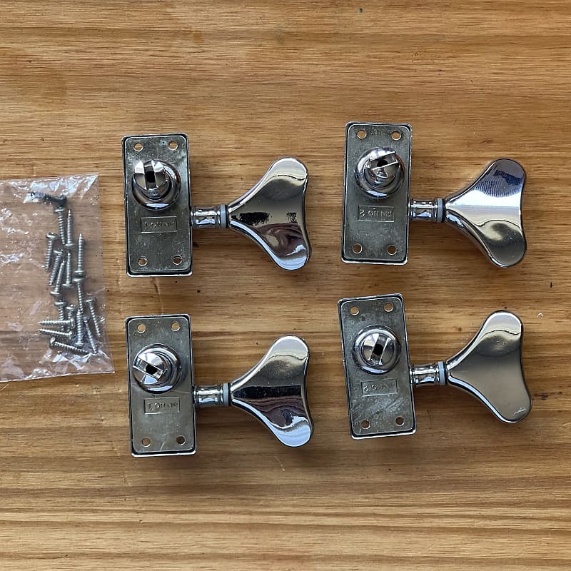 Squier Bronco Bass - Chrome Bass tuning machine keys | Reverb