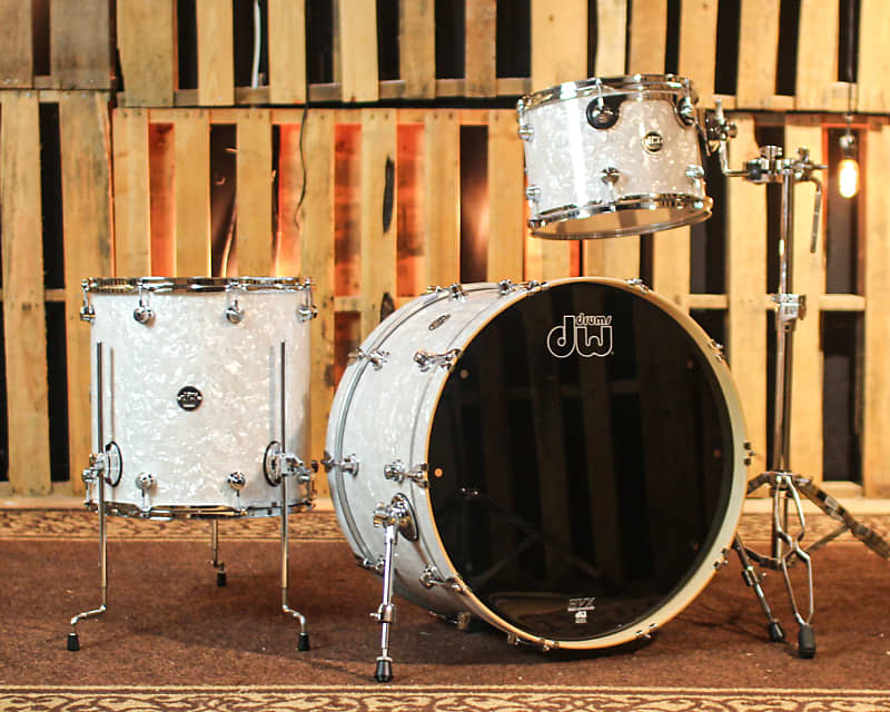 DW Performance White Marine Pearl Rock Drum Set - 14x24, | Reverb