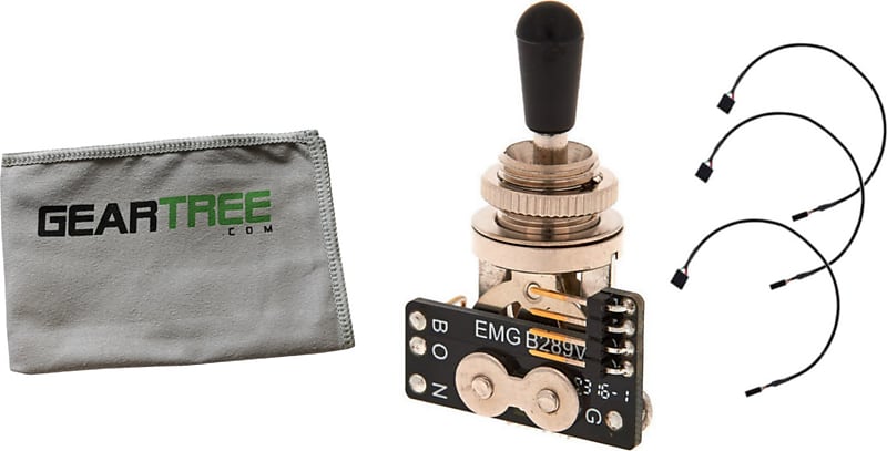 EMG 3-way Solderless Toggle Switch with Cables Black w/ | Reverb