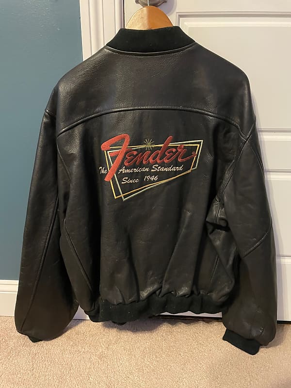 Fender Leather Jacket - Black Leather (Size = XL X-Large) | Reverb