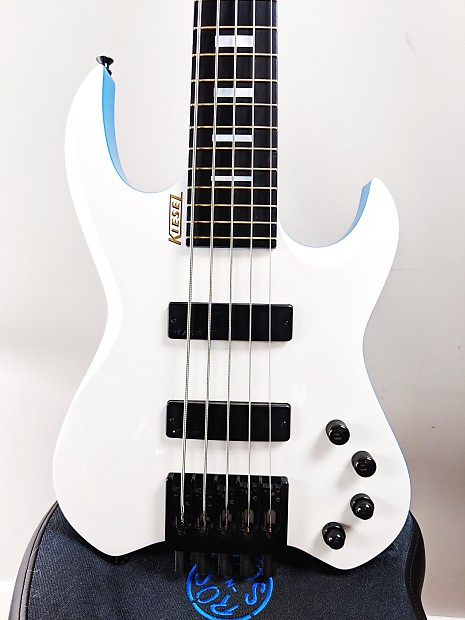 Kiesel Vader VB5 2017 Headless White/Blue 5-String Bass | Reverb