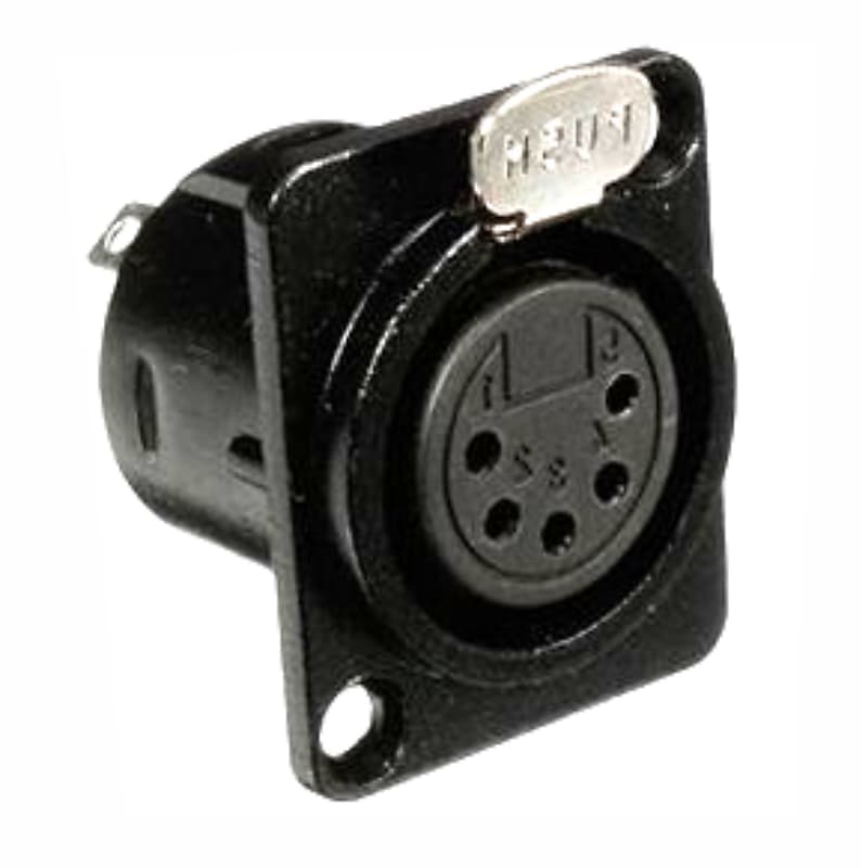 5 Pin Female XLR D Type Panel Mount | Reverb