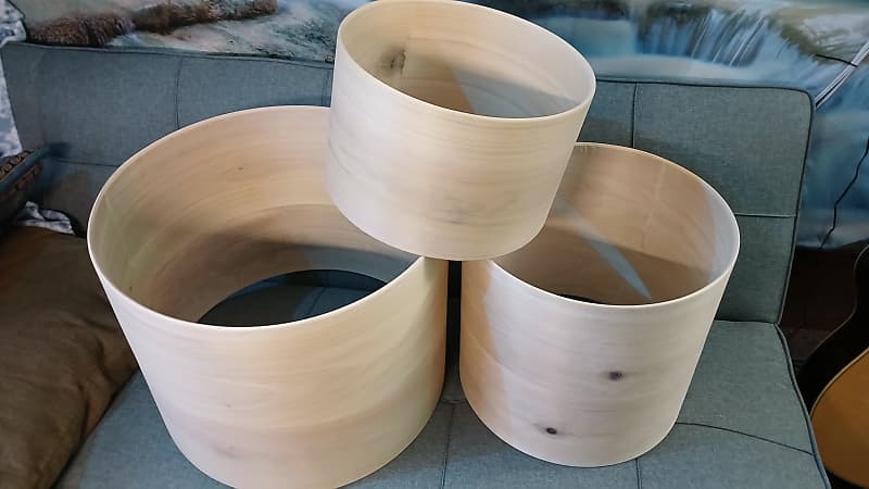 poplar steam bent 2 ply semi-solid bare raw bop jazz drum | Reverb
