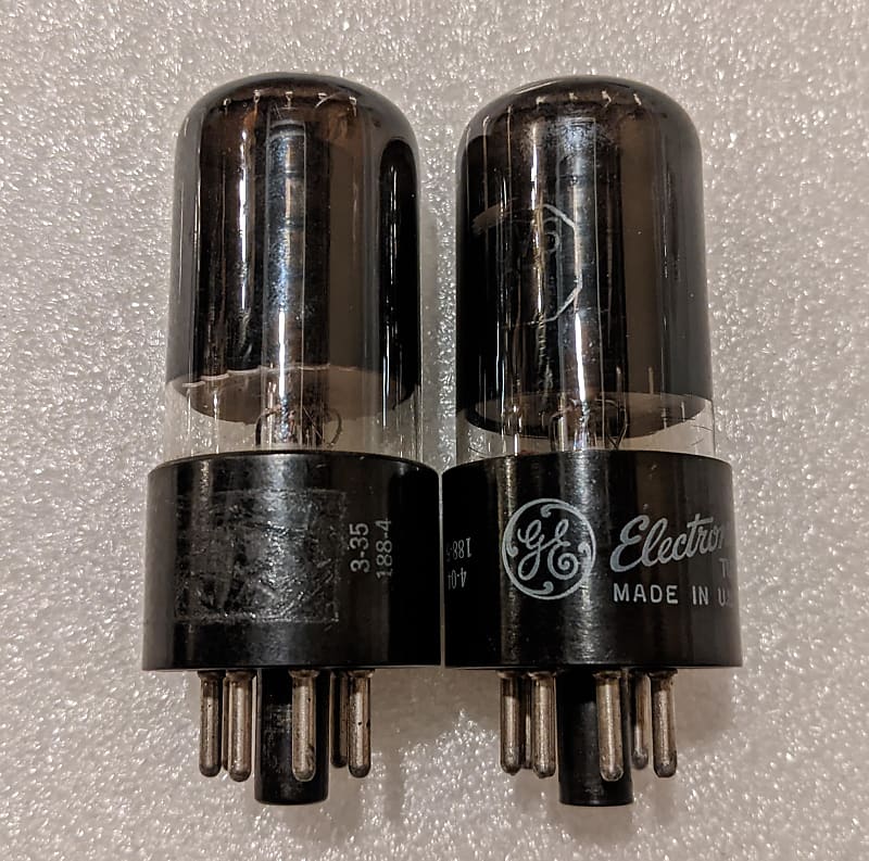 6V6GT GE Matched Pair Tubes NOS-Testing Black Glass Black | Reverb