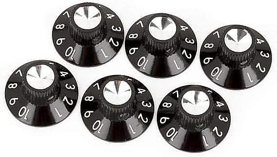 Vintage Skirted Amp Knobs, Black (Pack of 6) | Reverb