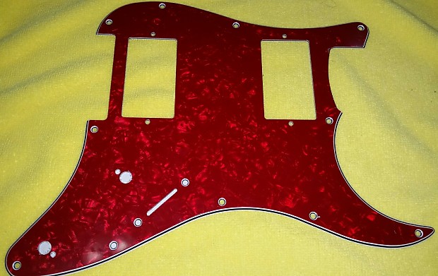 Fender 11-hole Strat Style Pickguard H-H 2016 Red Pearloid | Reverb