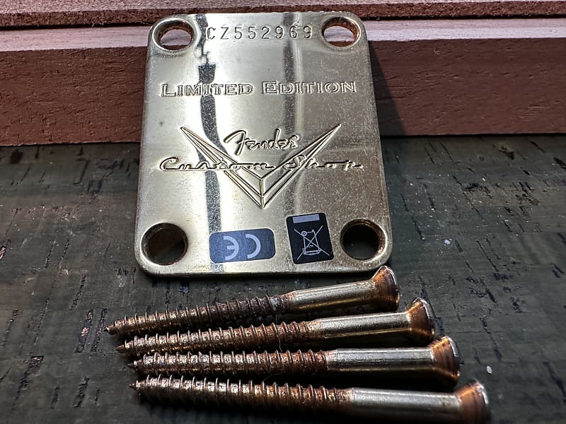 Fender Custom Shop Stratocaster Neck Plate, gold | Reverb
