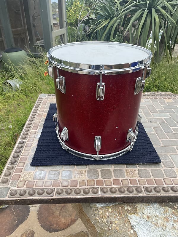 Rogers 14" RED Sparkle 60s Holiday Floor Drum 14x14 - Project | Reverb