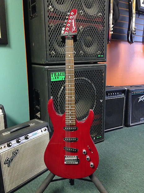 Samick Strat-Style electric guitar (transparent red) | Reverb