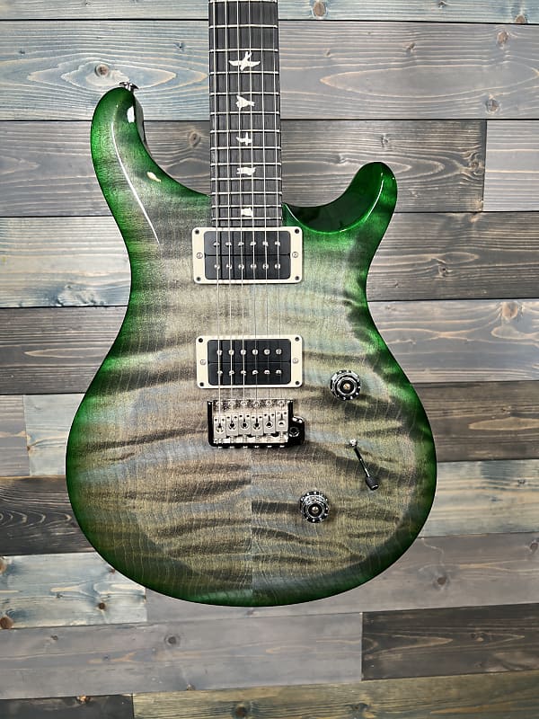 PRS S2 Custom 24 Electric Flame Top - Faded Grey Black Green | Reverb